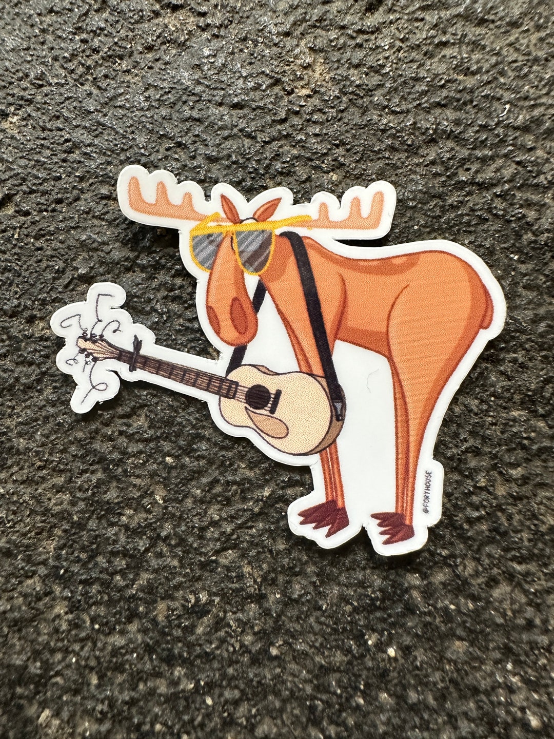 Moose Guitar Rock Star Sticker - Etsy