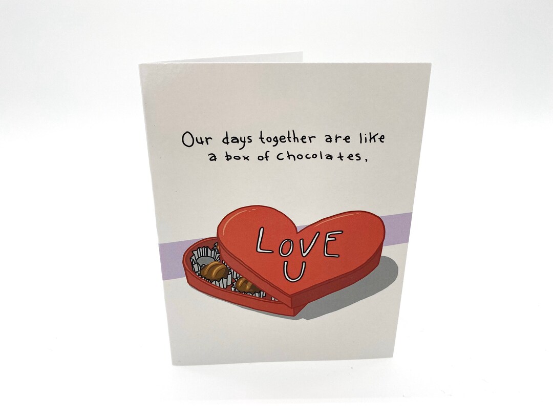 Love is Like a Box of Chocolates Love Cards - Etsy