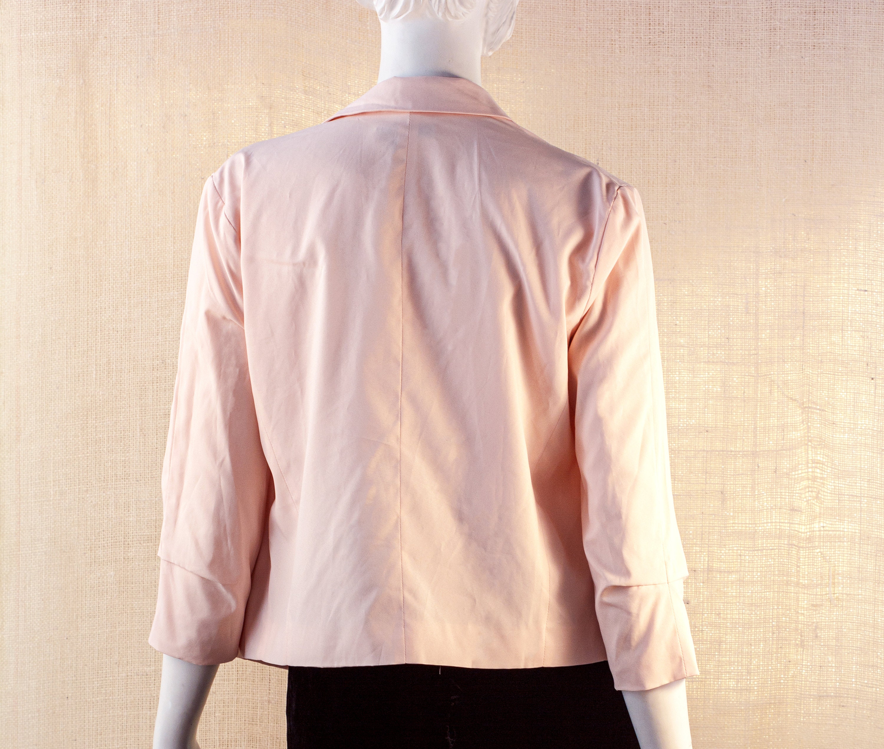 Vintage Blush Pink Jacket, Size Medium, Pink Pale Vintage Jacket, Light ...