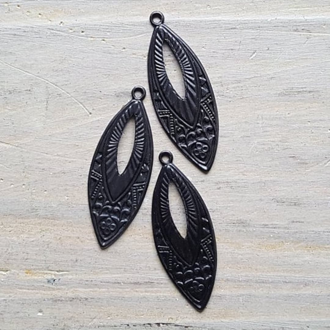 3pcs, Drop, Etruscan, Navette, Charm, Pendant, Embellishment, Earring ...