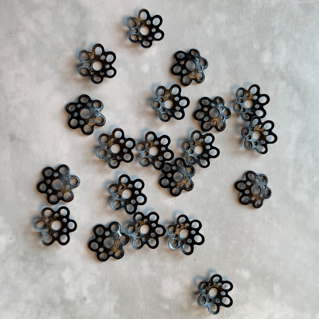 20pcs, Bead Cap, Flower, Petals, Openwork, Dapped, Scalloped, Holes ...