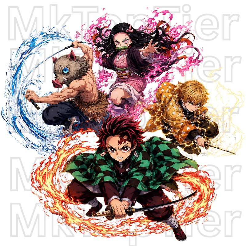 Demon Slayer Anime Vector - Etsy
