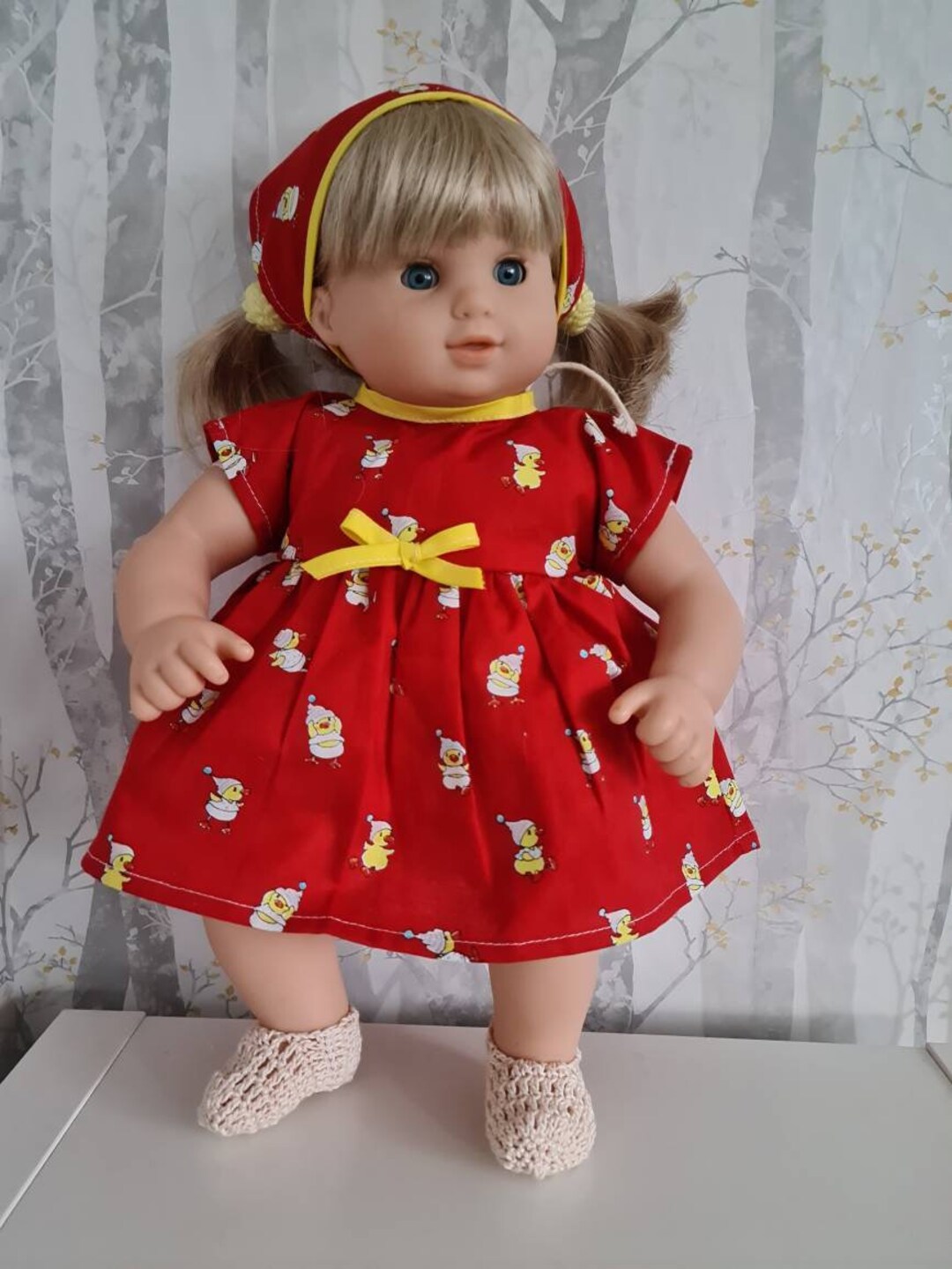 Bitty Baby Doll Clothes 15" Baby Doll Dress Bloomers Kerchief and Socks ...