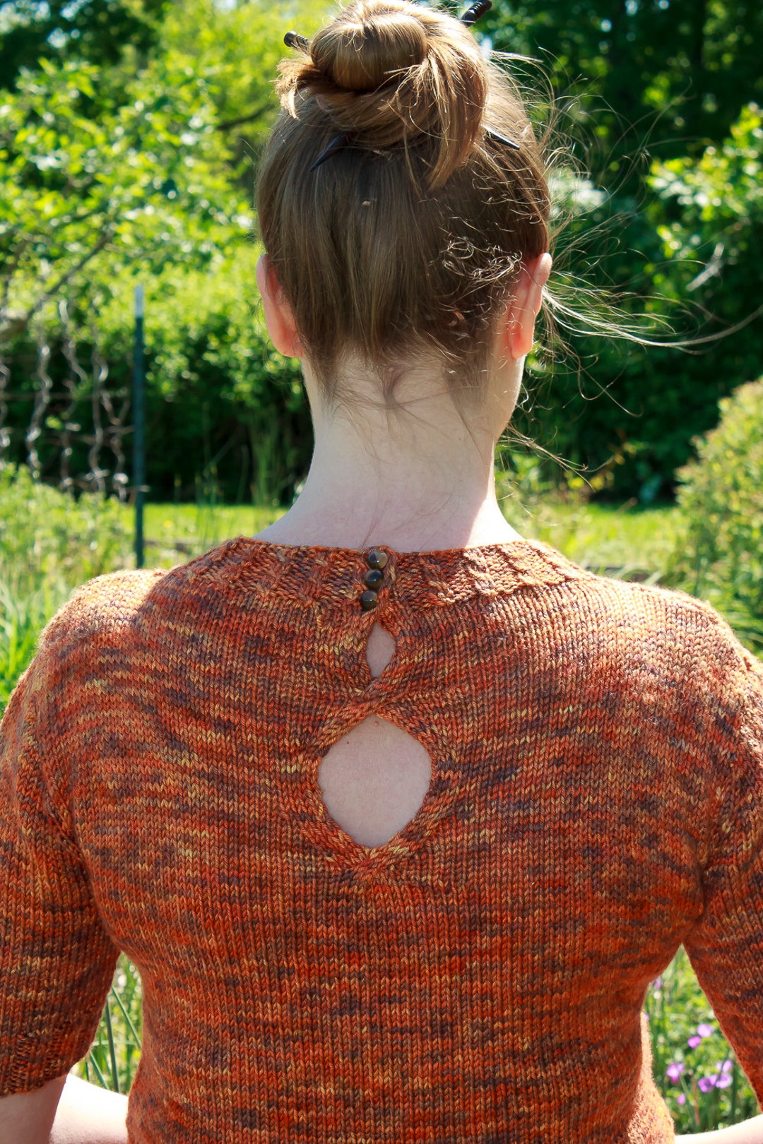 Cable and Button Sweater: Knitting Pattern / Dk Weight Keyhole Sweater ...