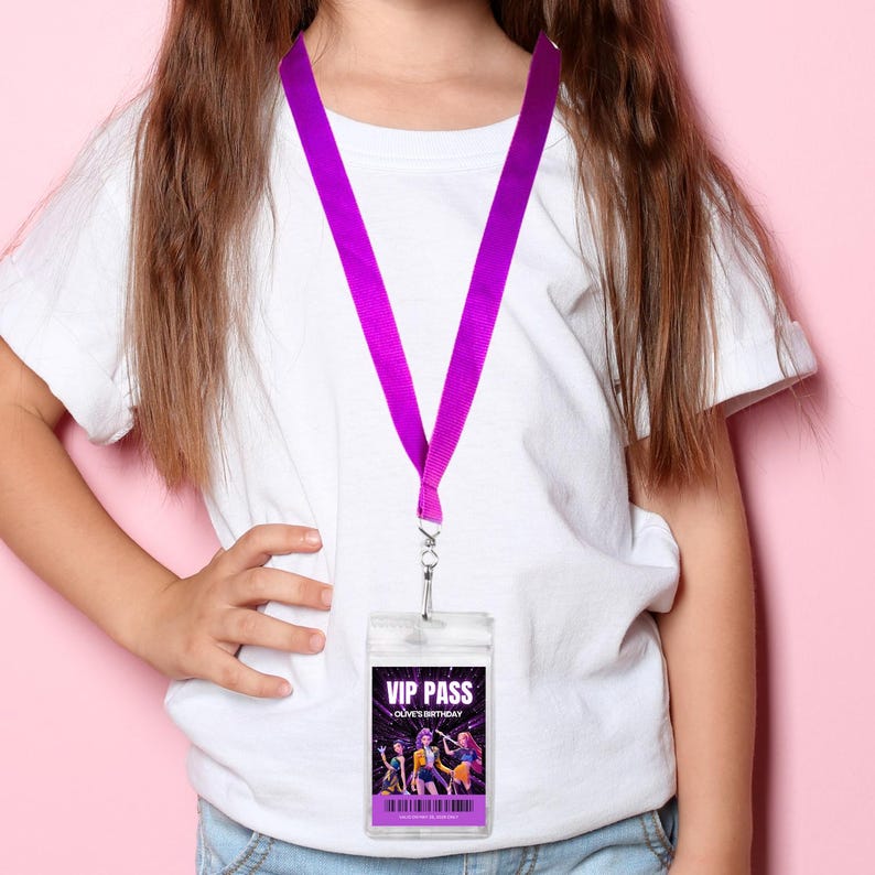 Kpop Demon Hunters Birthday Party VIP Pass Invitation - Printable VIP ...