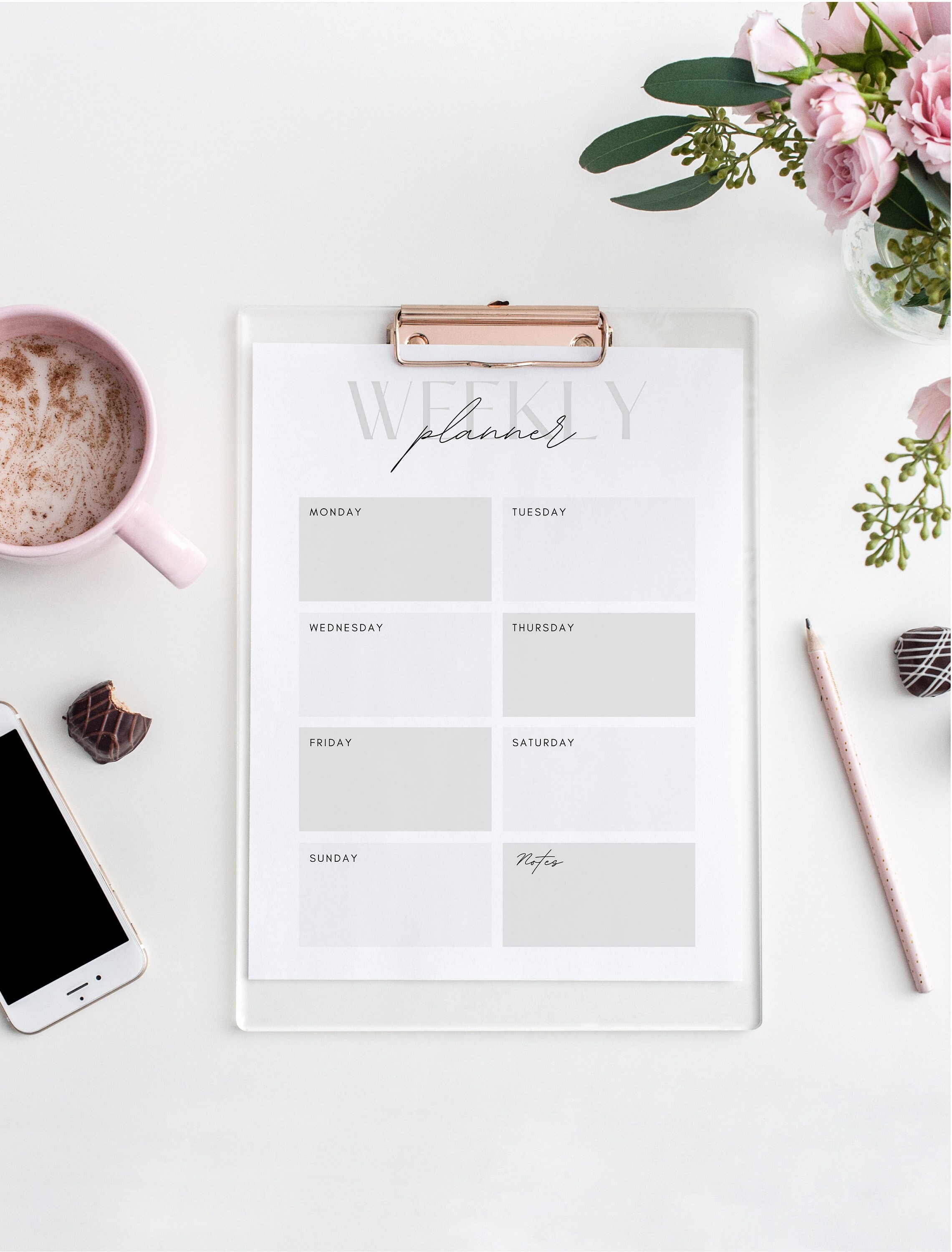 Printable Weekly Planner, Weekly Planner Printable, Weekly Productivity ...