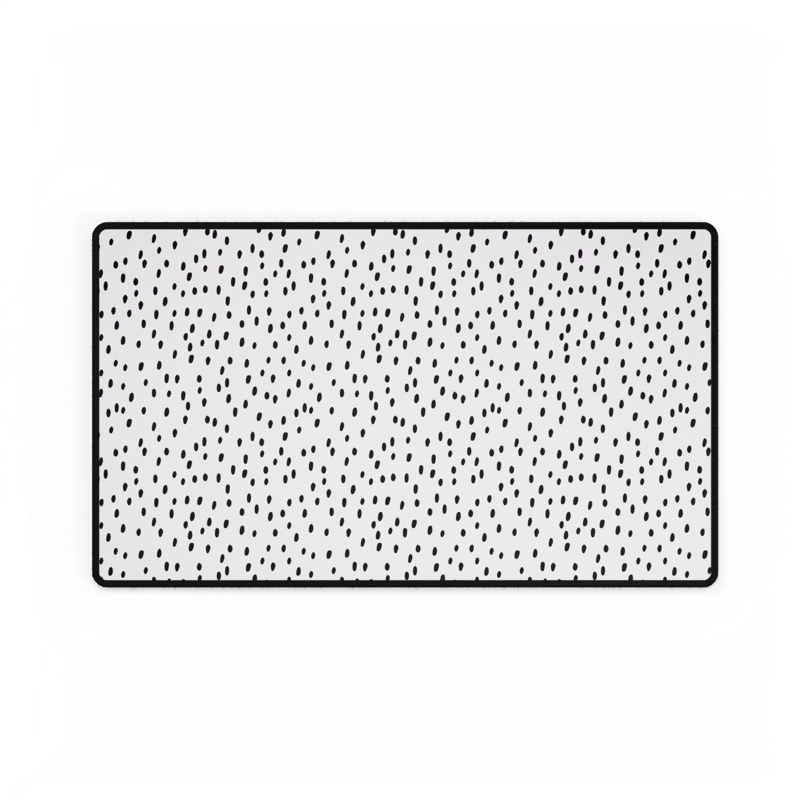 Modern Polka Dot Desk Mat Black Abstract Dots on White Minimalist ...