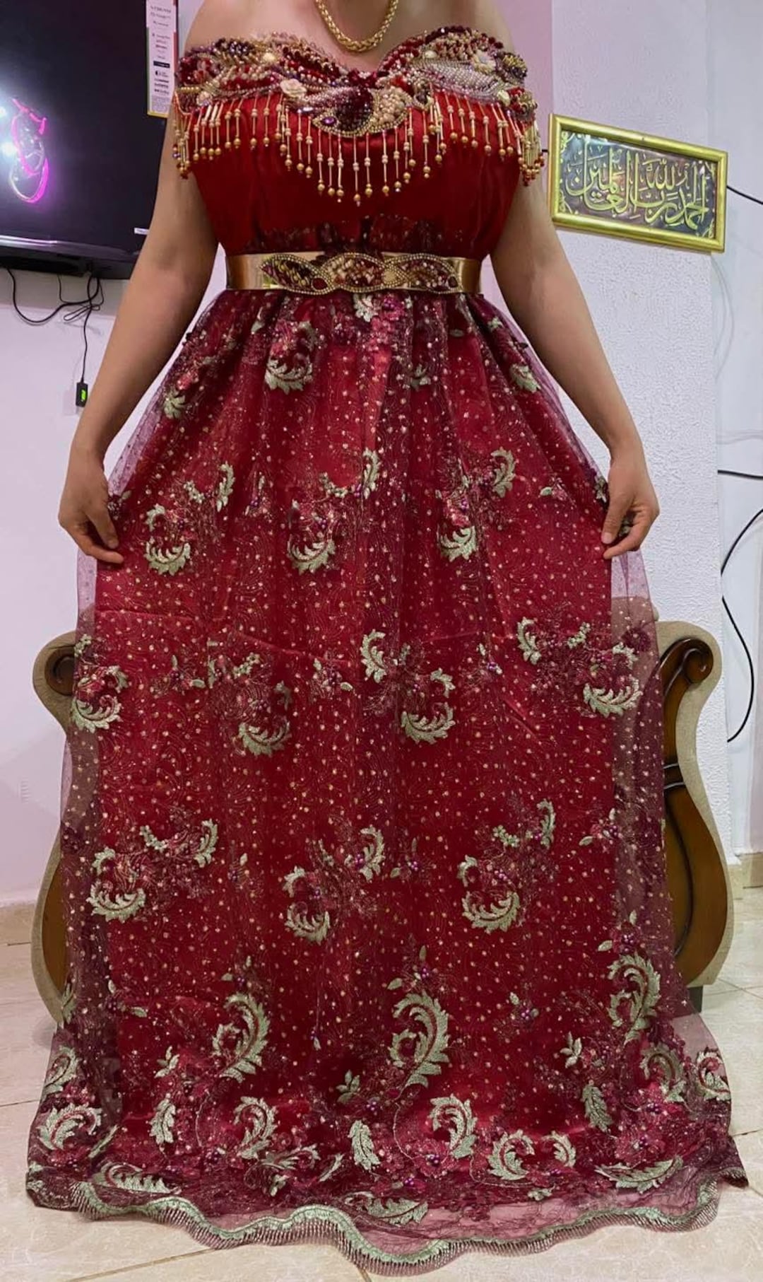 Oran-style Caftan/blouza Dress for Weddings, Handmade Dress, Algerian ...