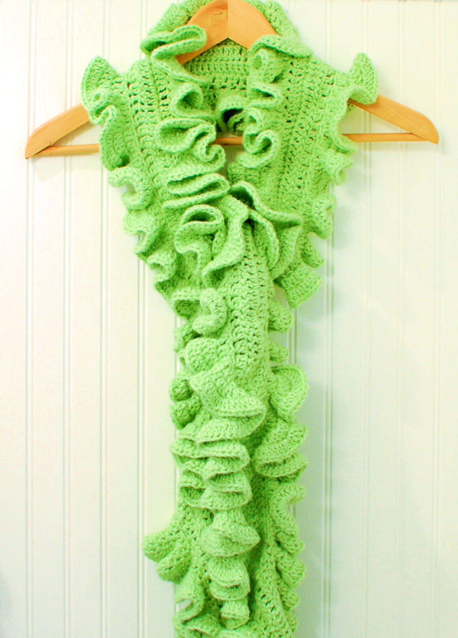 Crochet Pattern Ruffle Scarf Pattern two Sizes Instant - Etsy