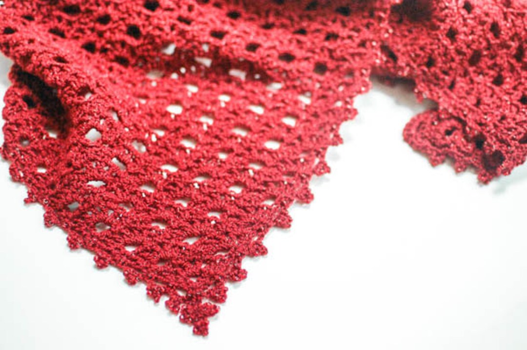 Crochet Pattern Lace Shawl With Beaded Edging Instant Download PDF - Etsy