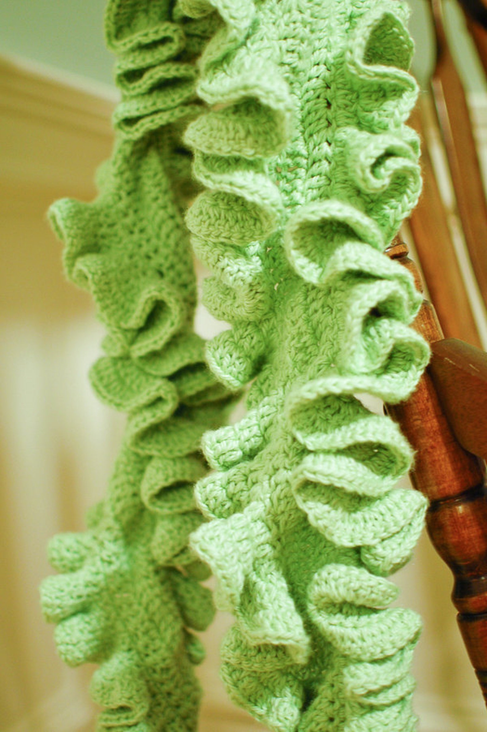 Crochet Pattern Ruffle Scarf Pattern two Sizes Instant - Etsy