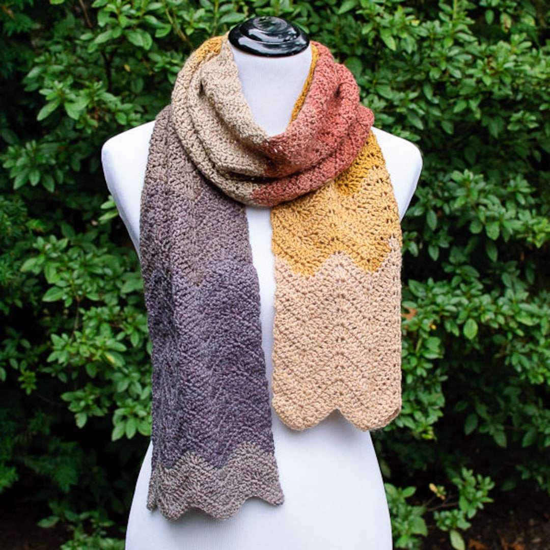 Autumn Ripple Scarf Crochet Pattern - Etsy