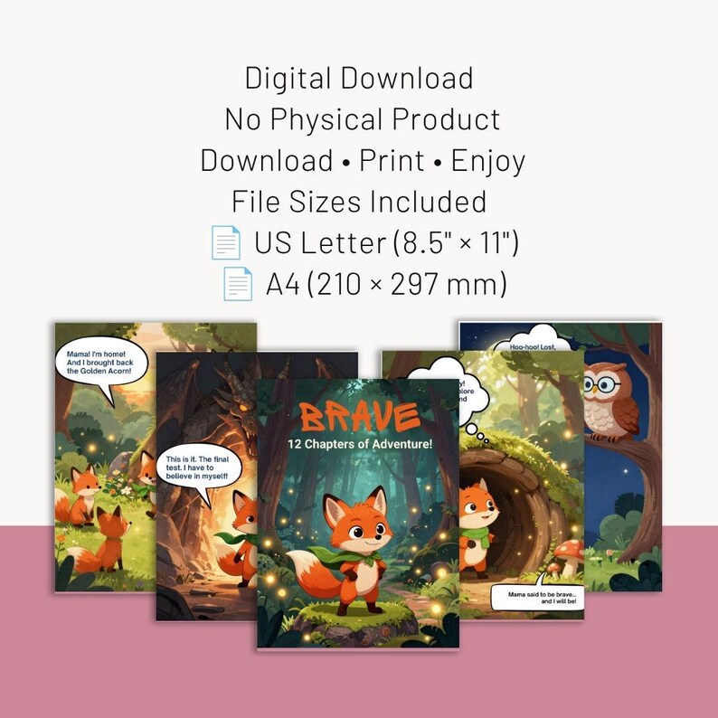 Kids Comic Book PDF | Printable Children's Adventure Story | Woodland ...