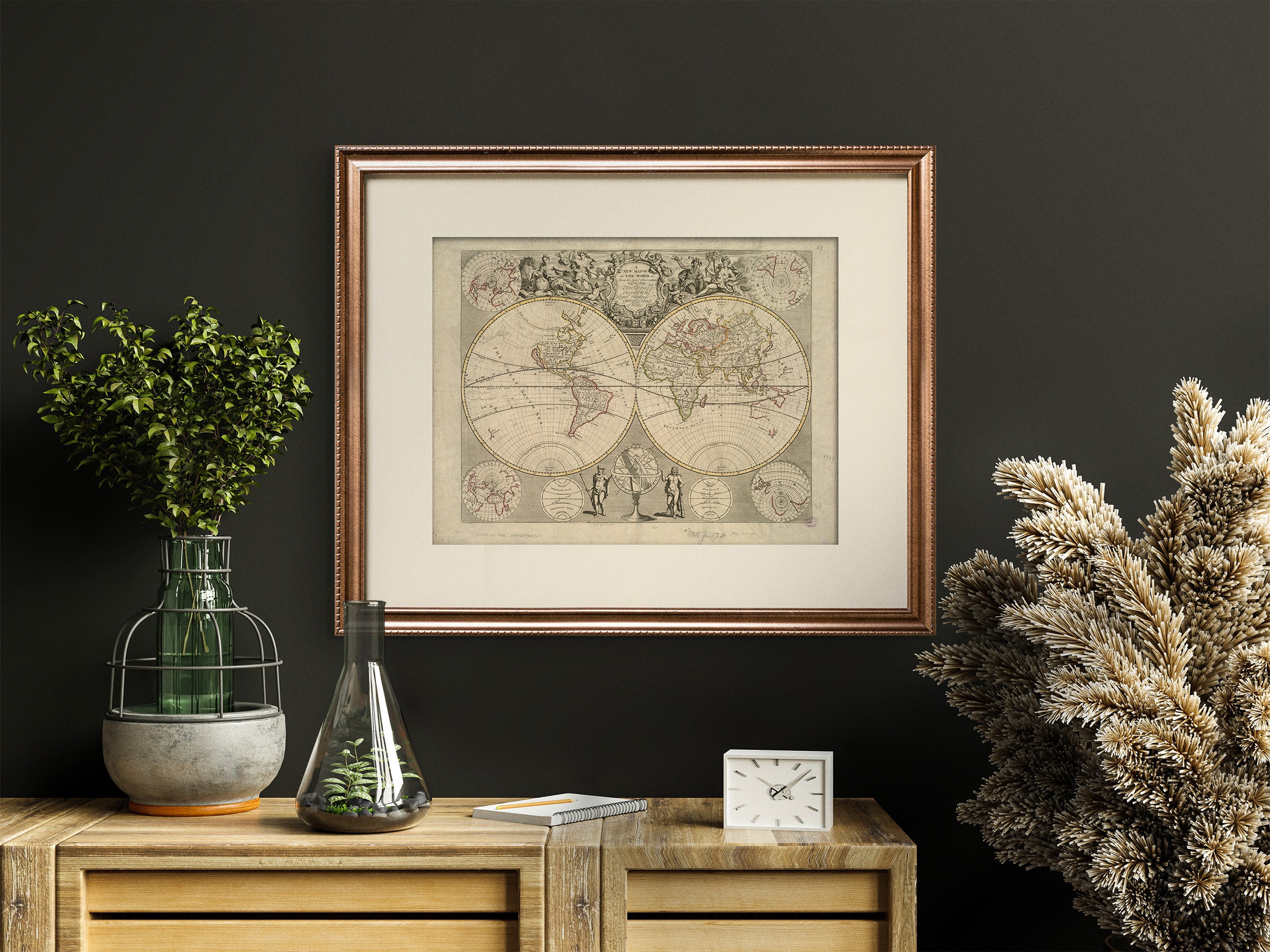 Large World Map Wall Art Print - Etsy