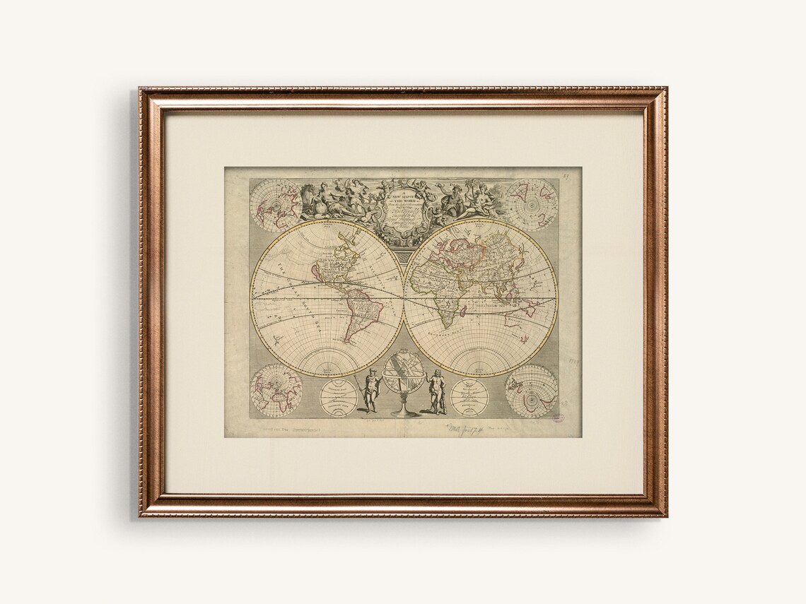 Large World Map Wall Art Print - Etsy