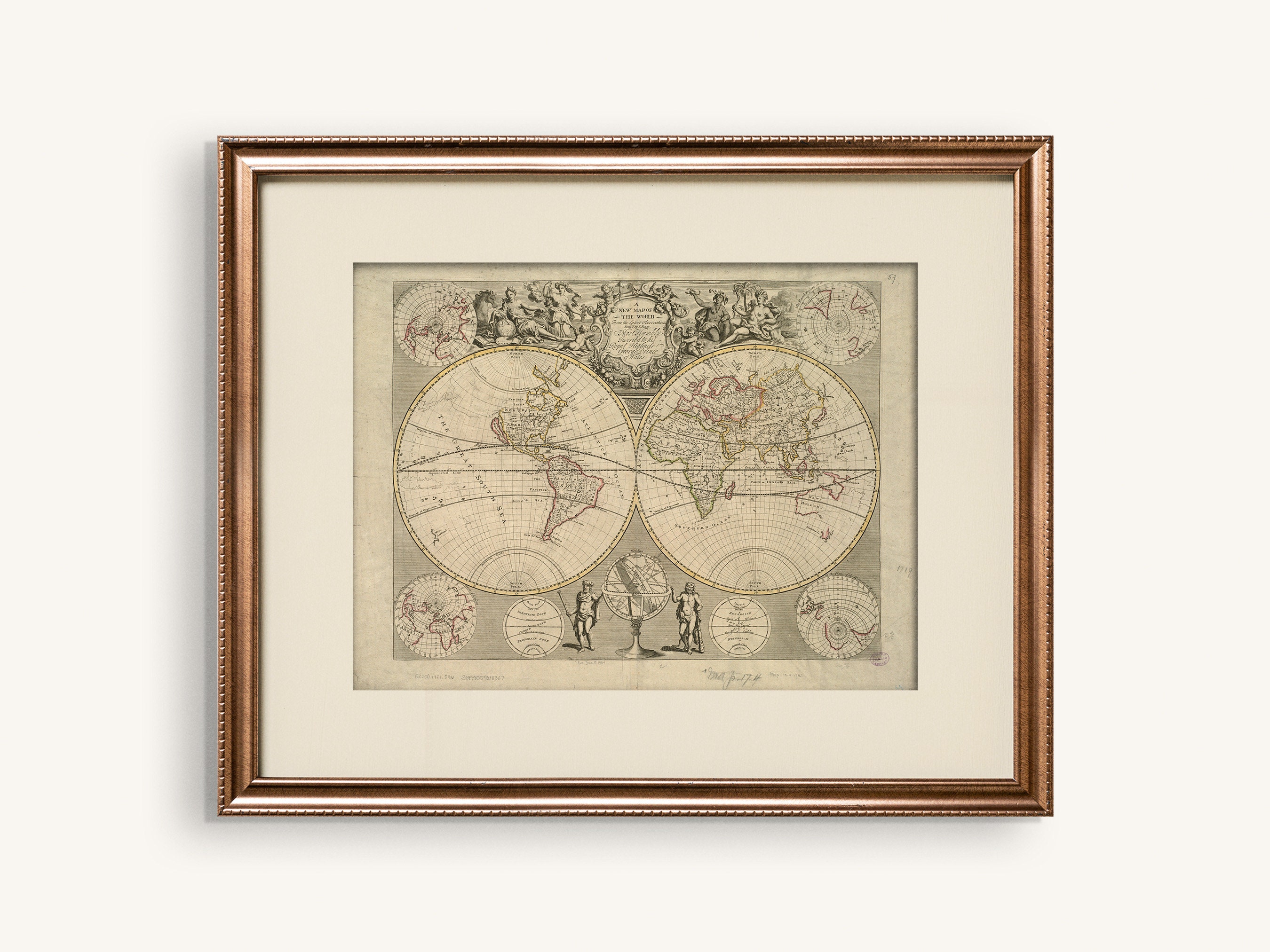 Large World Map Wall Art Print - Etsy