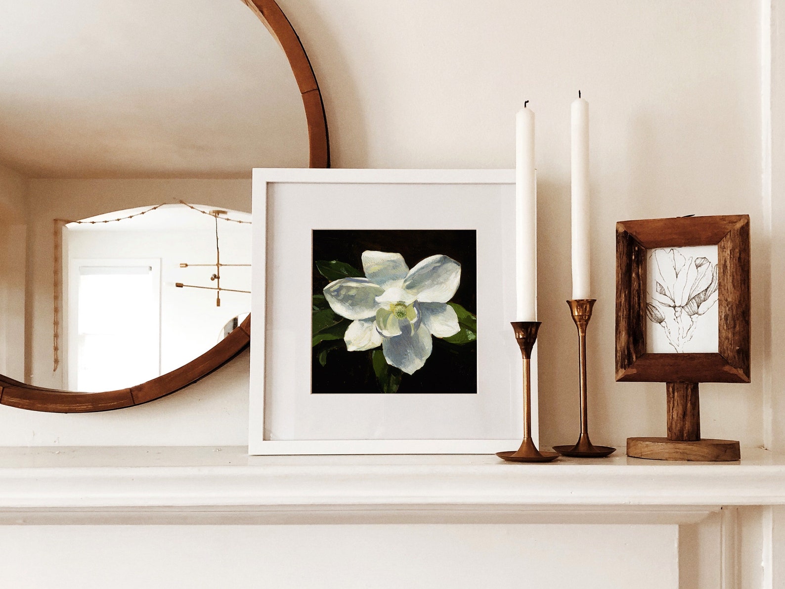 White Magnolia Painting Printable Wall Art - Etsy