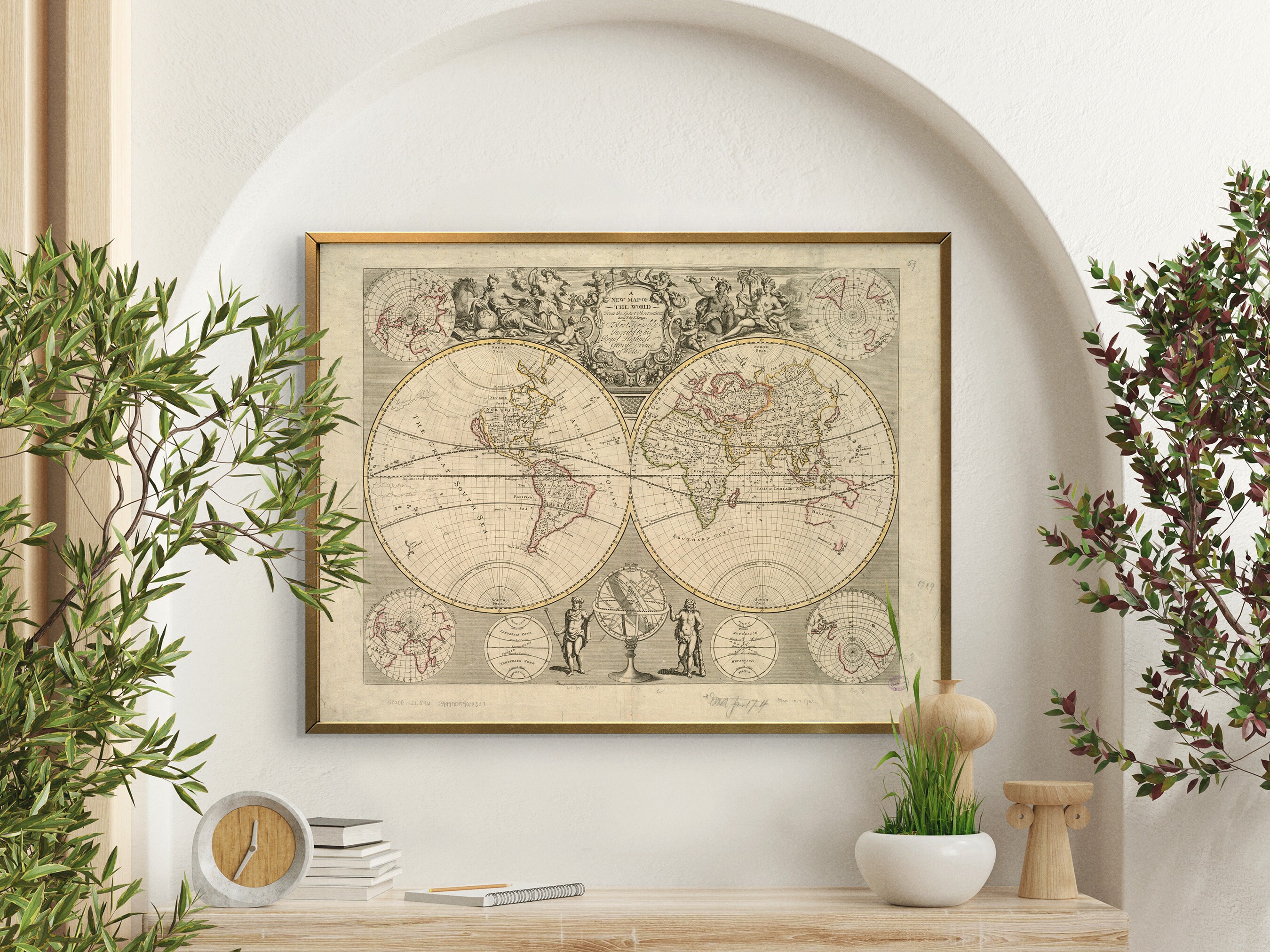 Large World Map Wall Art Print - Etsy