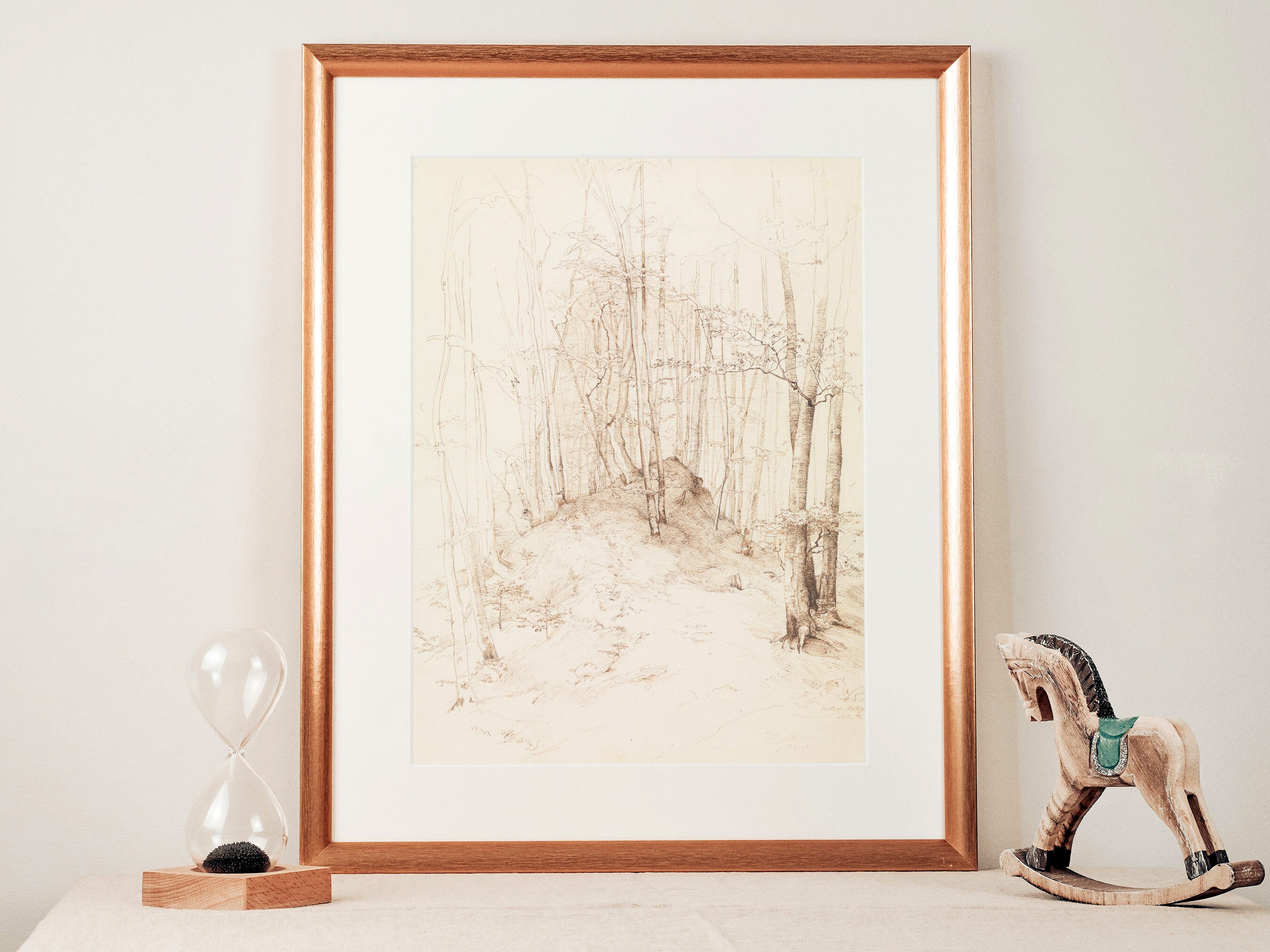 Light Academia Forest Ink Drawing Printable Wall Art - Etsy
