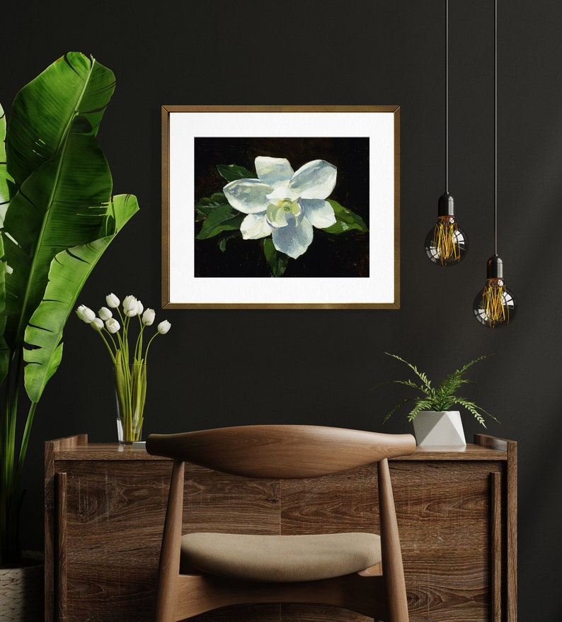 White Magnolia Painting Printable Wall Art - Etsy