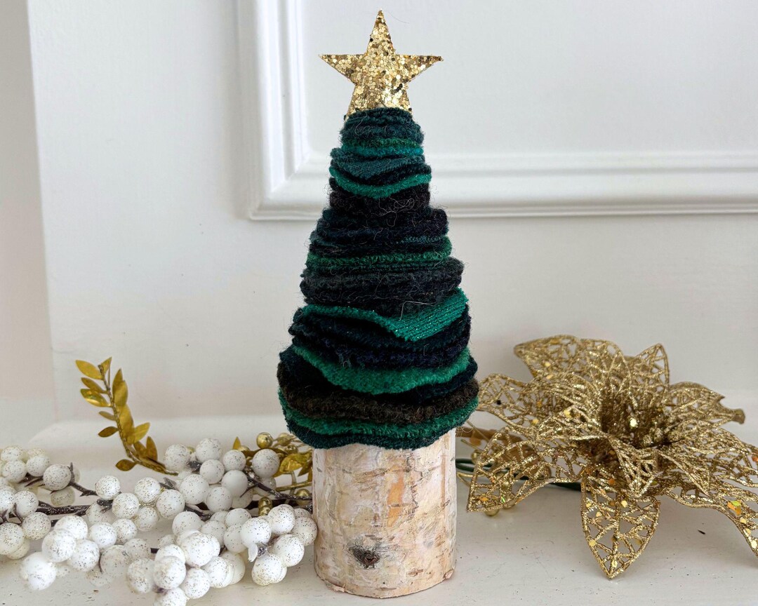 Small Green Felted Wool Christmas Tree – Handmade Eco-friendly Holiday ...