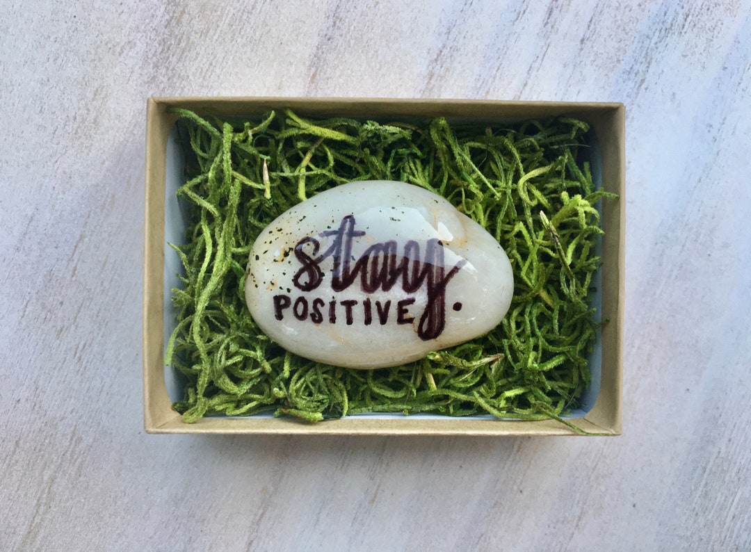 STAY POSITIVE QUARTZ Hope Stone on Preserved Spanish Moss ...
