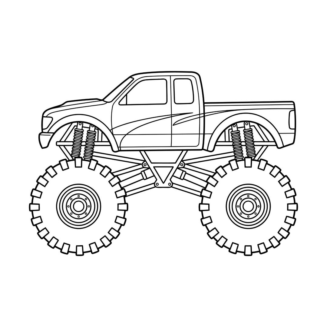 Monster Truck Outline Svg, Monster Truck Svgtruck Svg, Monster Truck ...