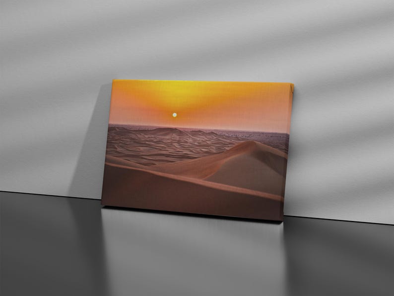Sahara Sand Dunes Landscape Photography, Desert Sunset Canvas Print ...