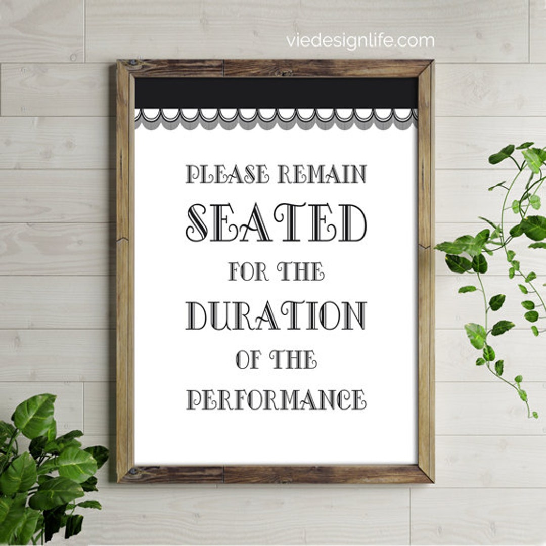 Please Remain Seated | Movie Theatre Decor | Bathroom Humor Wall Decor ...
