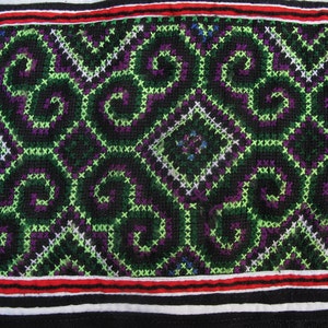 Black Hmong Embroidered Woman's Hemp Belt | Etsy