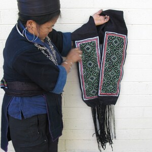 Black Hmong Embroidered Woman's Hemp Belt | Etsy