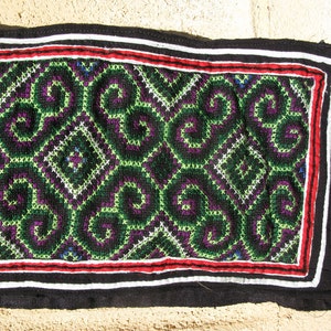 Black Hmong Embroidered Woman's Hemp Belt | Etsy