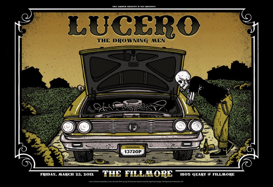 Lucero - Gigposter - San Francisco CA - 2012 - Etsy