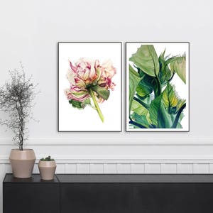 Sunflower Leaves Botanical Print, Sunflowers, Flower Painting Wall Art ...