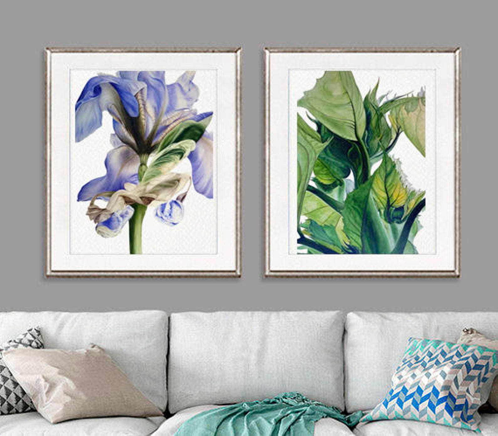 Sunflower Leaves Botanical Print Sunflowers Flower Painting | Etsy