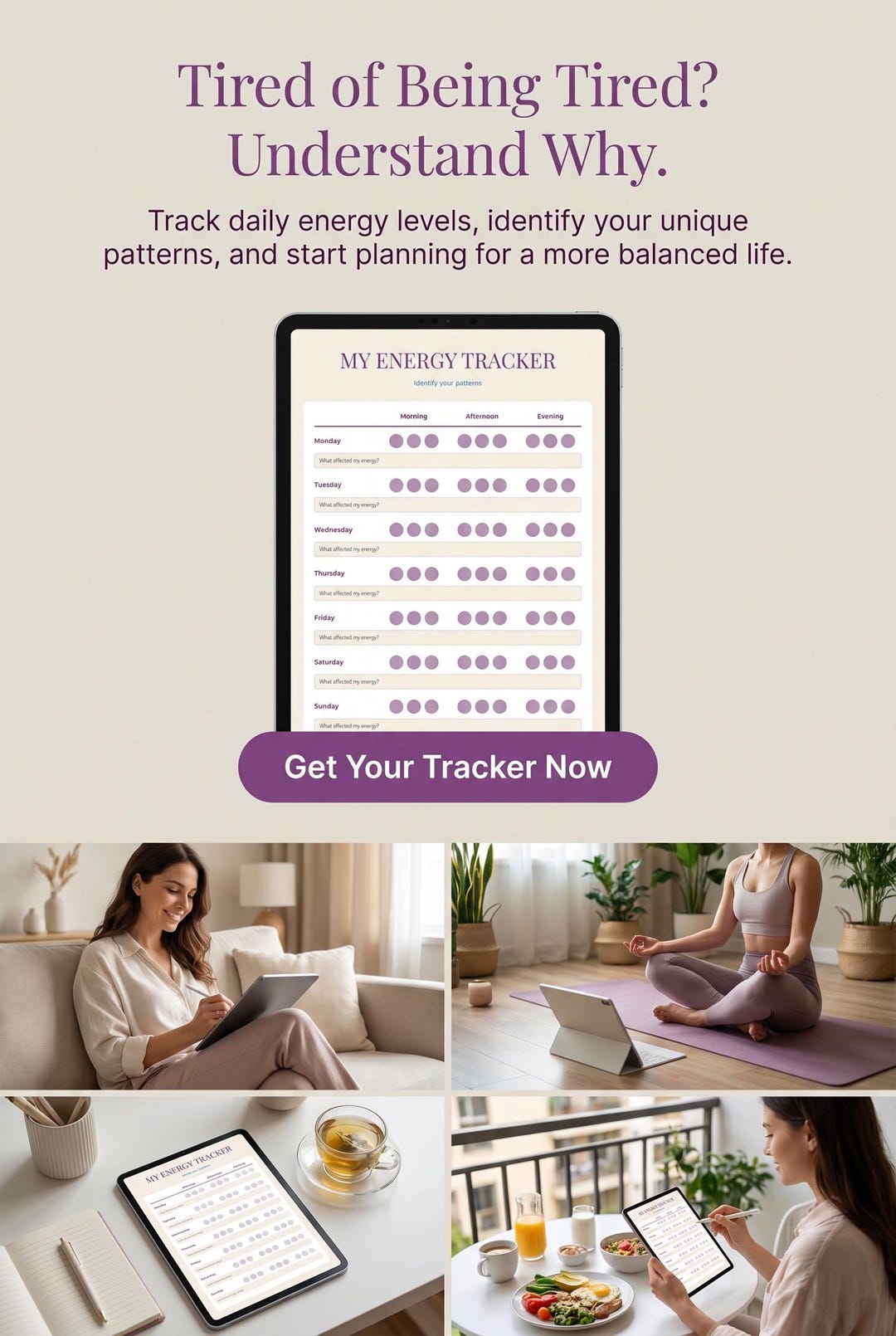 Weekly Energy Tracker Figma Template, Goal Setting Planner (digital ...