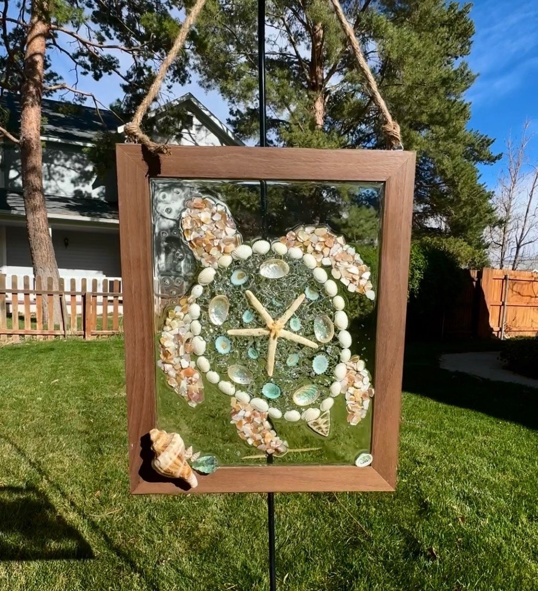 Stained Glass Window Starfish Sea Turtle Glass Resin Art - Etsy
