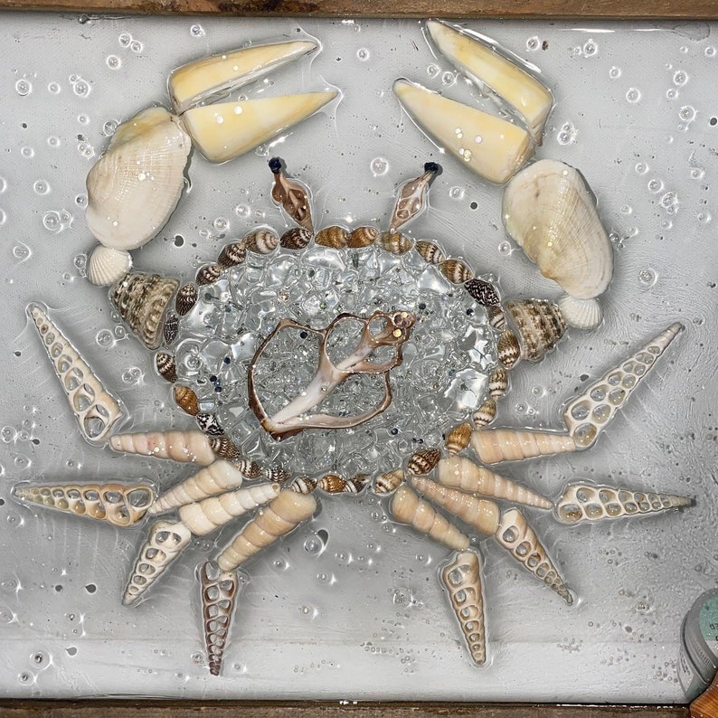Crab - Sea Shell - Resin - Window Art - Beach Decor - Etsy