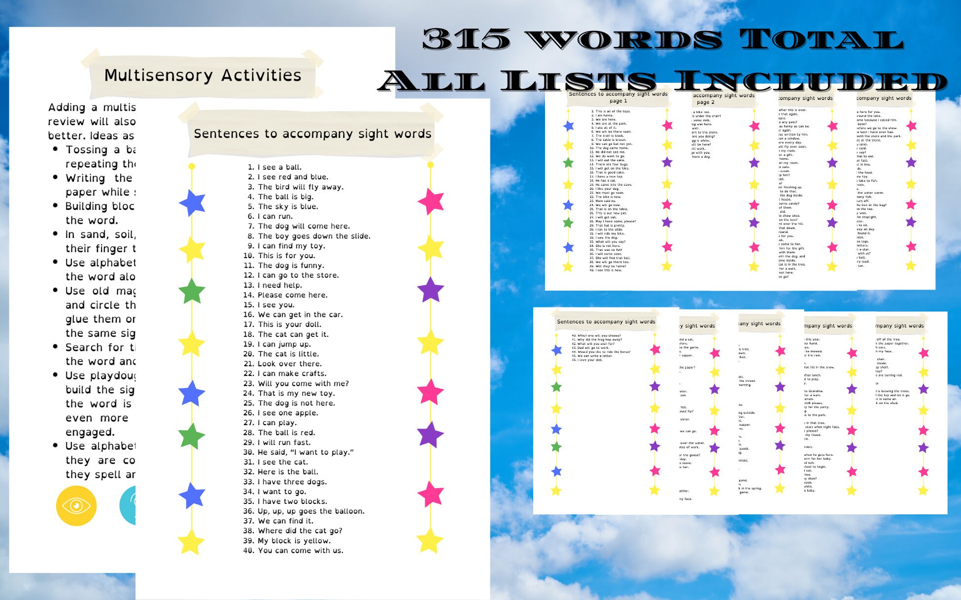 Bundle-sight Word Flashcards-dyslexia Font - Etsy UK