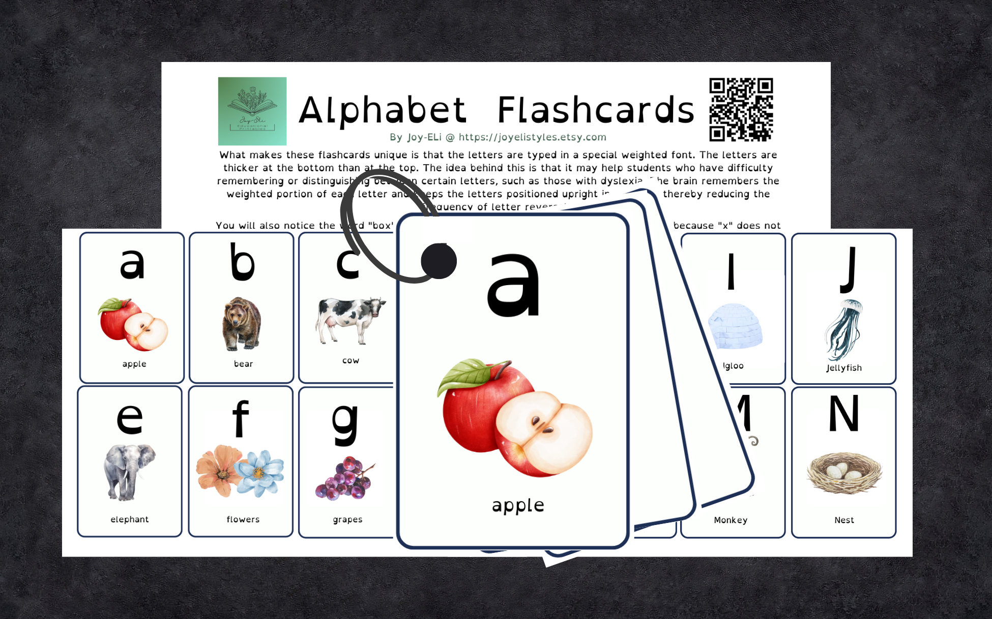 Alphabet Flashcards - Dyslexia Abcs - Etsy