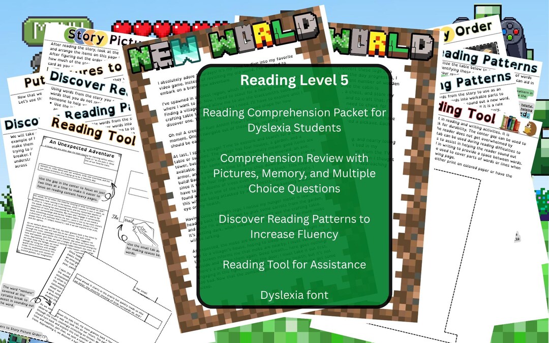 Grade Level 5 Reading Comprehension Packet -dyslexia Based - Etsy