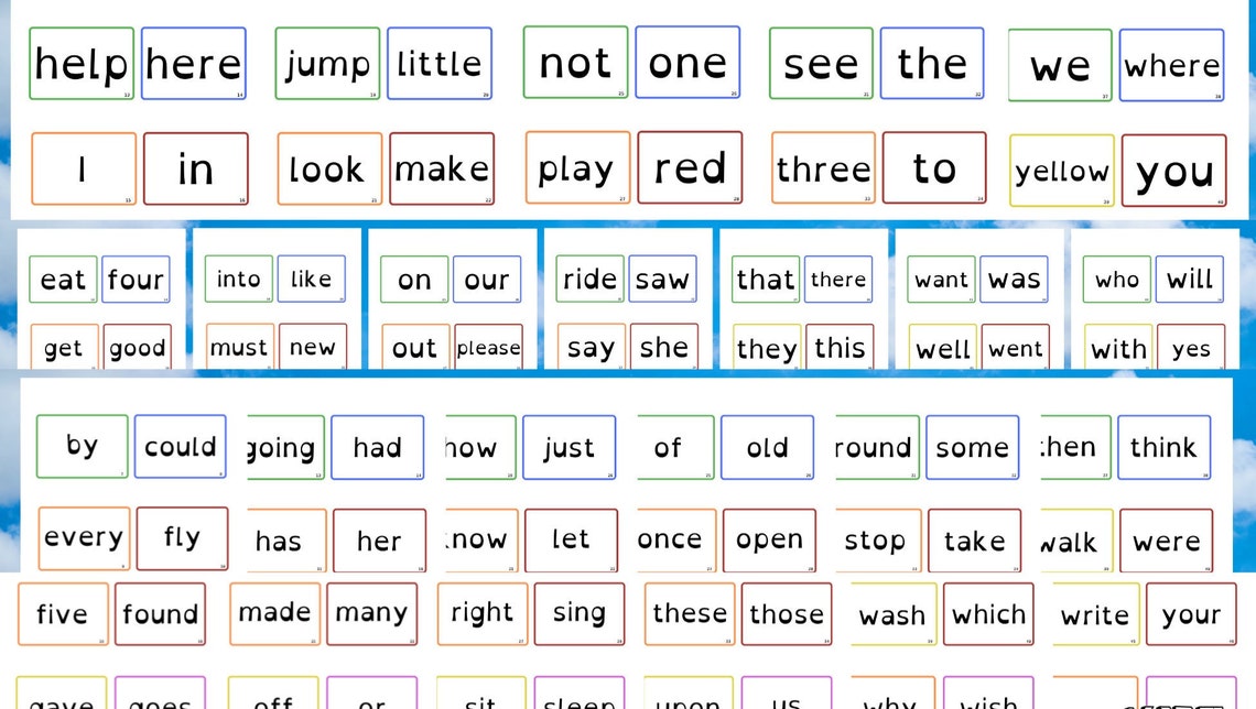 Bundle-sight Word Flashcards-dyslexia Font - Etsy