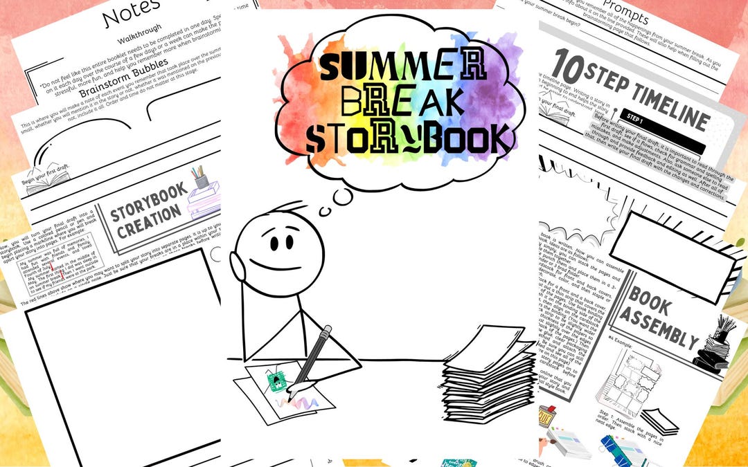 Summer Break Storybook Workbook - Etsy