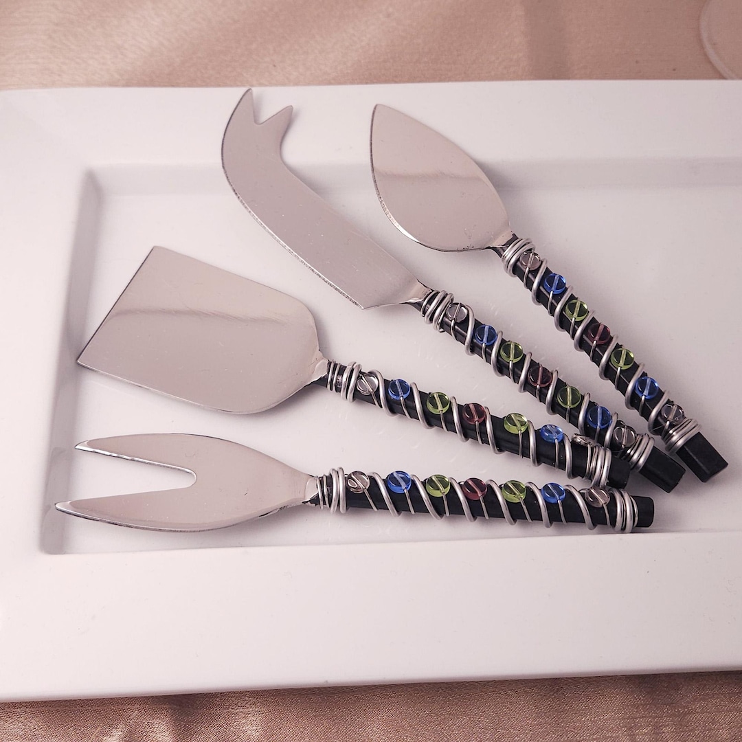 6 Piece Cheese Tool Set - Hand Wire Wrapped and Beaded - Printemps ...