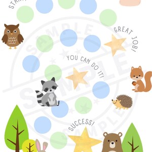 Forest Reward Chart, Toddler Behavior Tracker, 15 Spaces, Potty ...
