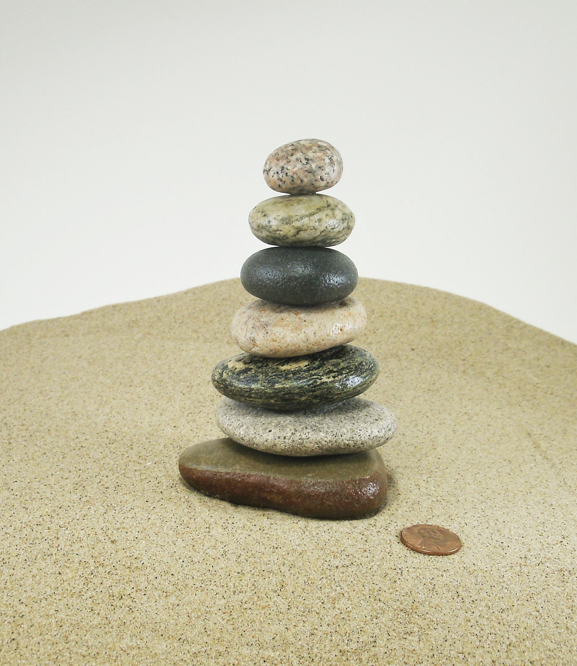 Stone Cairn, Natural Miniature Lake Michigan Beach Stone Cairn Marker ...