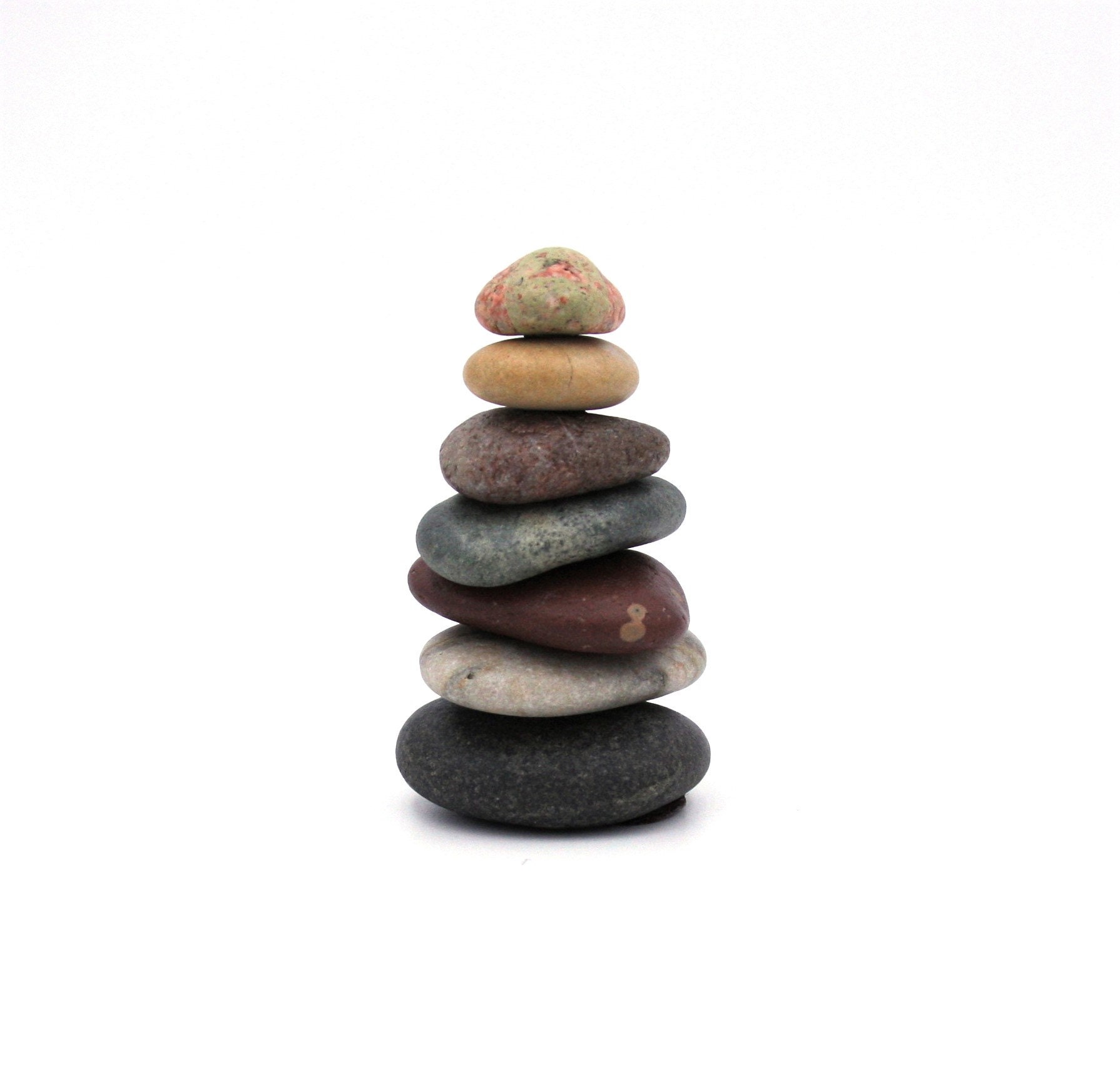 Small Stone Cairn, Natural Pure Michigan Beach Stone Cairn Sculpture ...