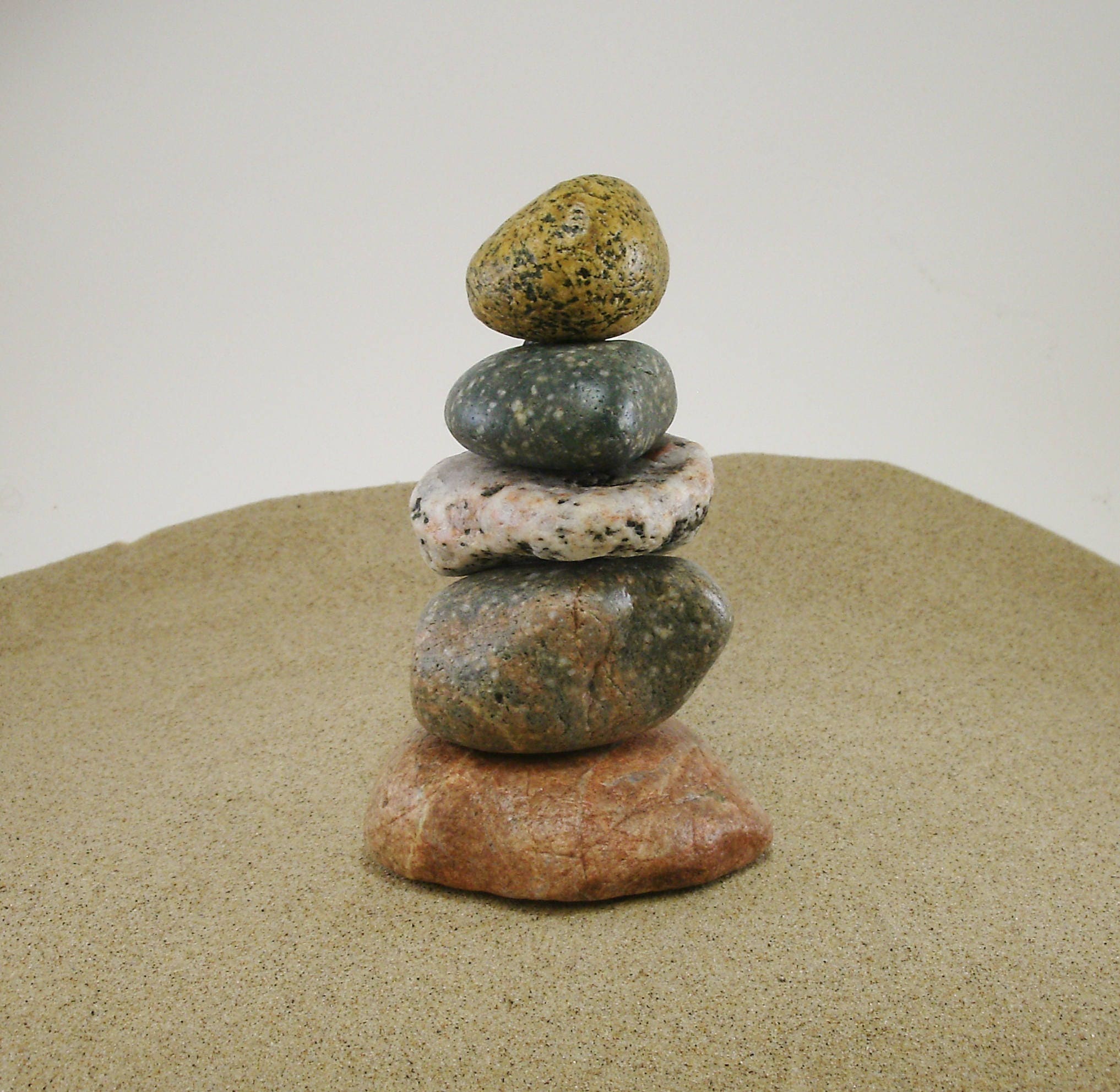 Stone Cairn, Natural Miniature Lake Michigan Beach Stone Cairn Marker ...