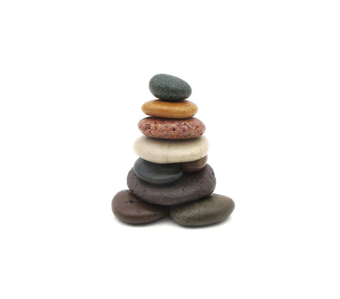 Mini Lake Michigan and Lake Superior Beach Stone Cairn Art - Natural ...