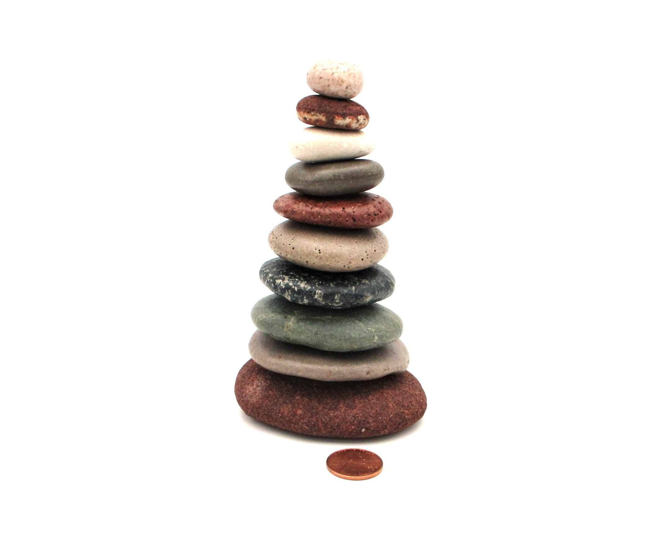 Beach Pebble Stone Cairn, Natural Lake Michigan and Lake Superior Rock ...